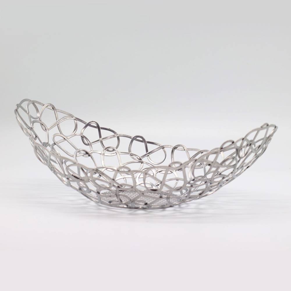 Elegant Stainless Steel Wire Mesh Design Fruit Candy Snack Bread Bowl ...