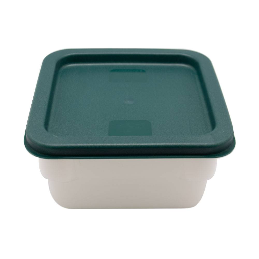 PP Square Food Storage Container with Green Lid, 2L, 18cmx10cm(H)