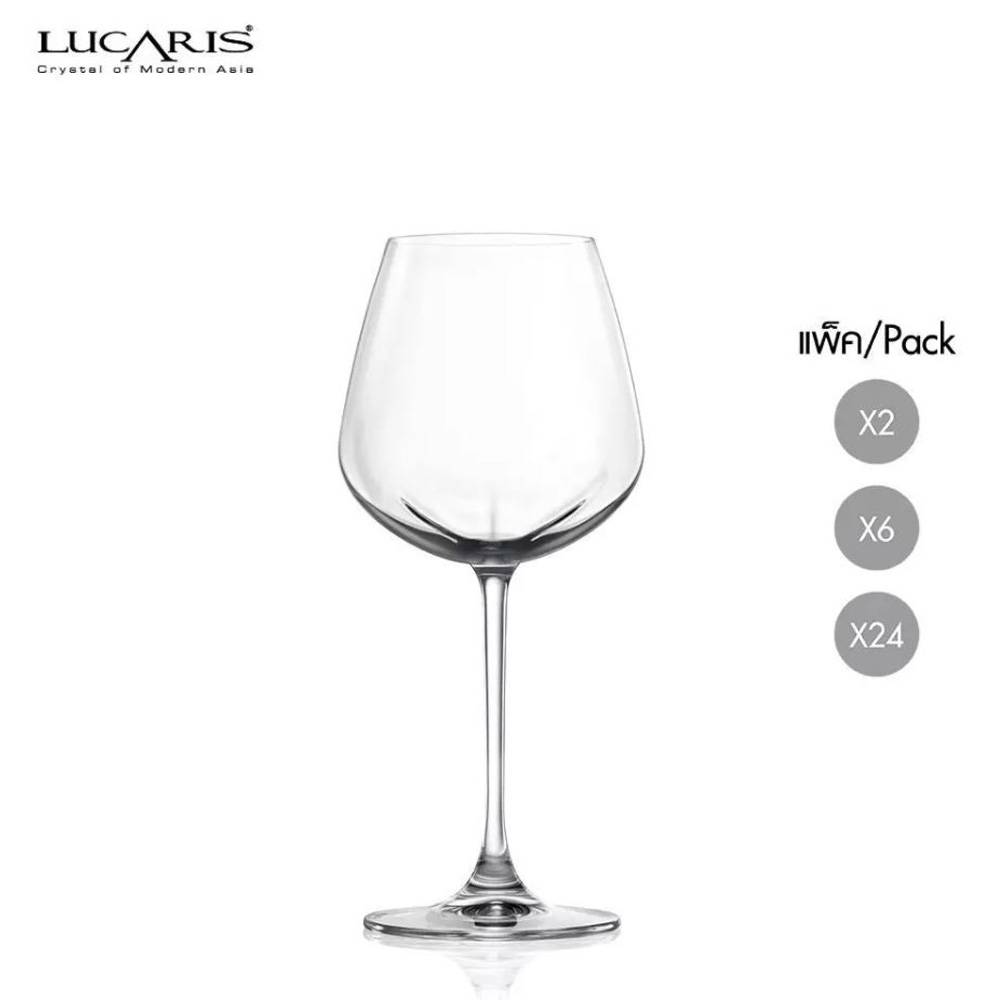(Set Of 6) Lucaris Desire High Quality Rich Lead Free Crystal Clear Red White Wine Stem Glass, 485ml