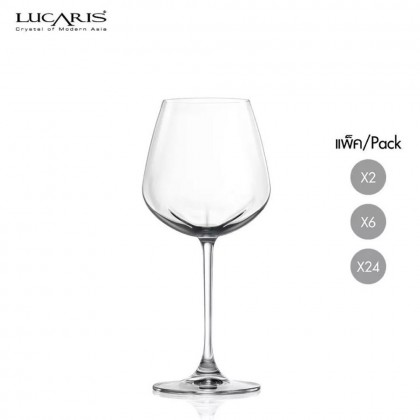 (Set Of 6) Lucaris Desire High Quality Rich Lead Free Crystal Clear Red White Wine Stem Glass, 485ml