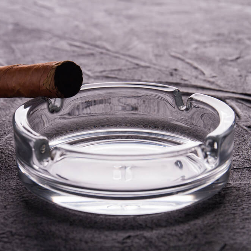 Ocean Top High Quality Stylish Glass Ashtray, 10.8cm